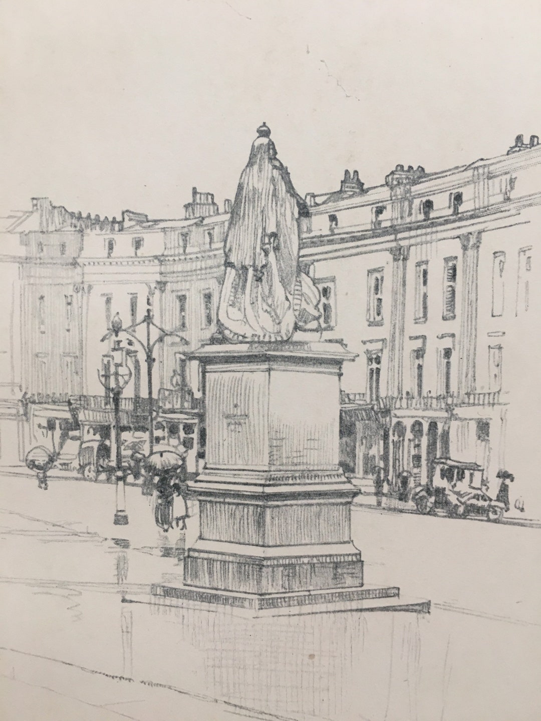 1920 LEAMINGTON - Queen Victoria Statue - Antique Warwick Print - Local ...