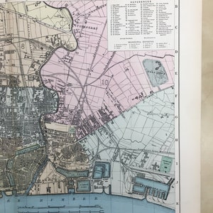 1895 Large HULL CITY PLAN - Original Antique Map - Bacon Map - Large ...