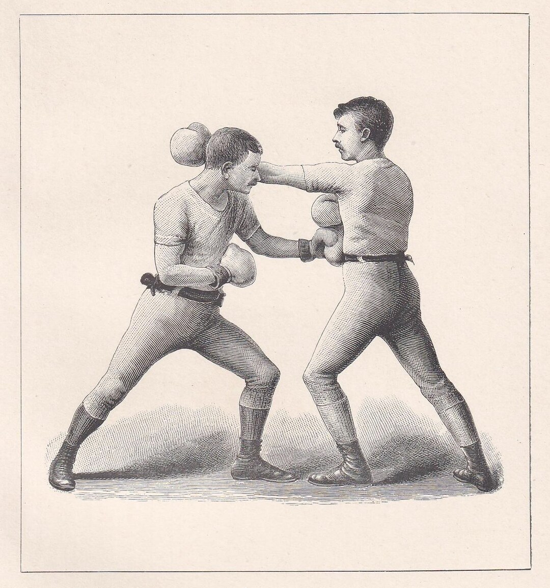 1890 BOXING Print - Lead-off at the Body - Boxer Gift - Antique Boxing ...