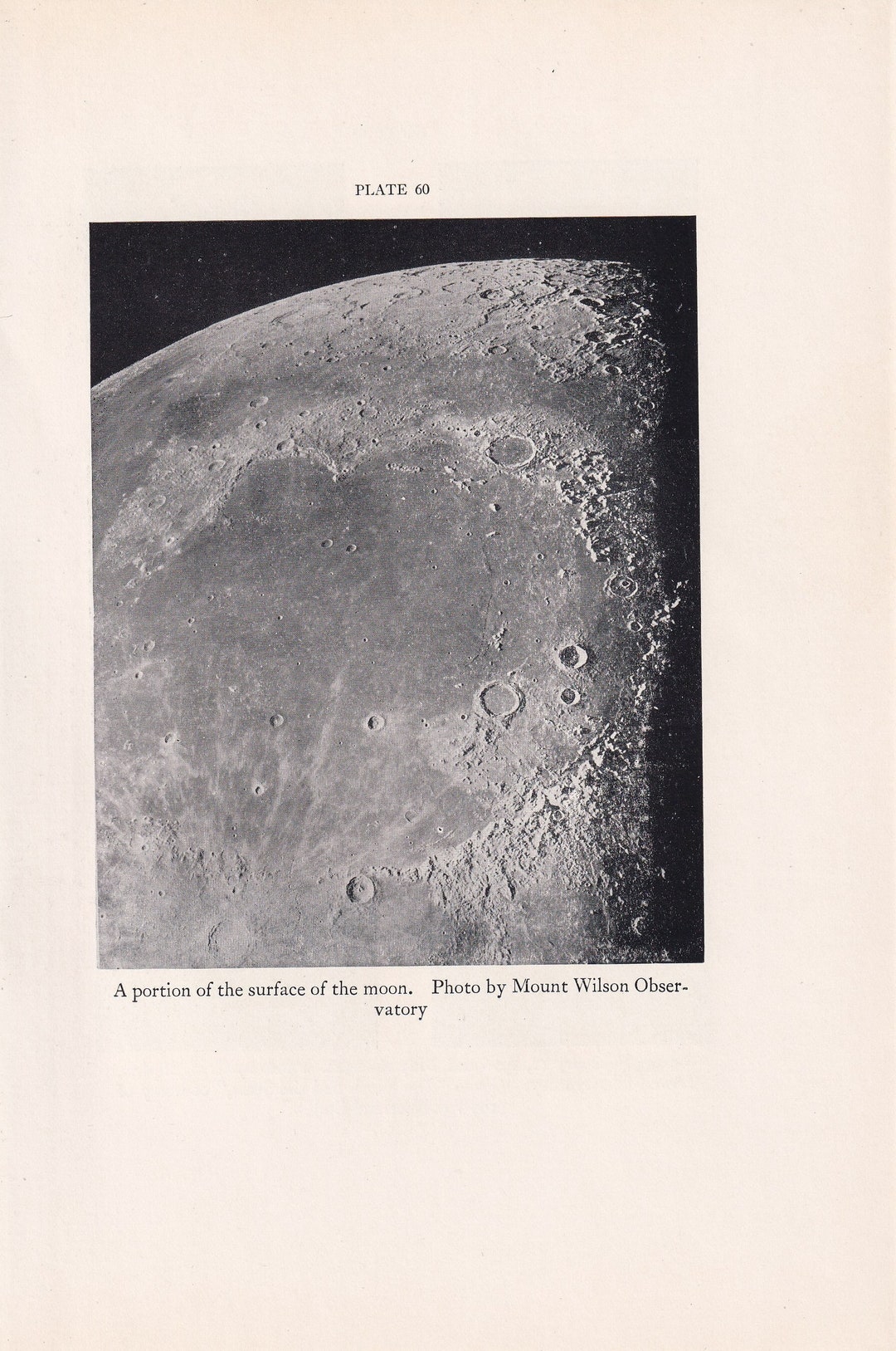 1934 MOON SURFACE Print - Moon Print - Astronomy - Astronomy Print ...