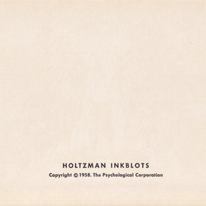 1958 HOLTZMAN INKBLOT TEST Card Inkblot Test Print Psychology Wall Art ...