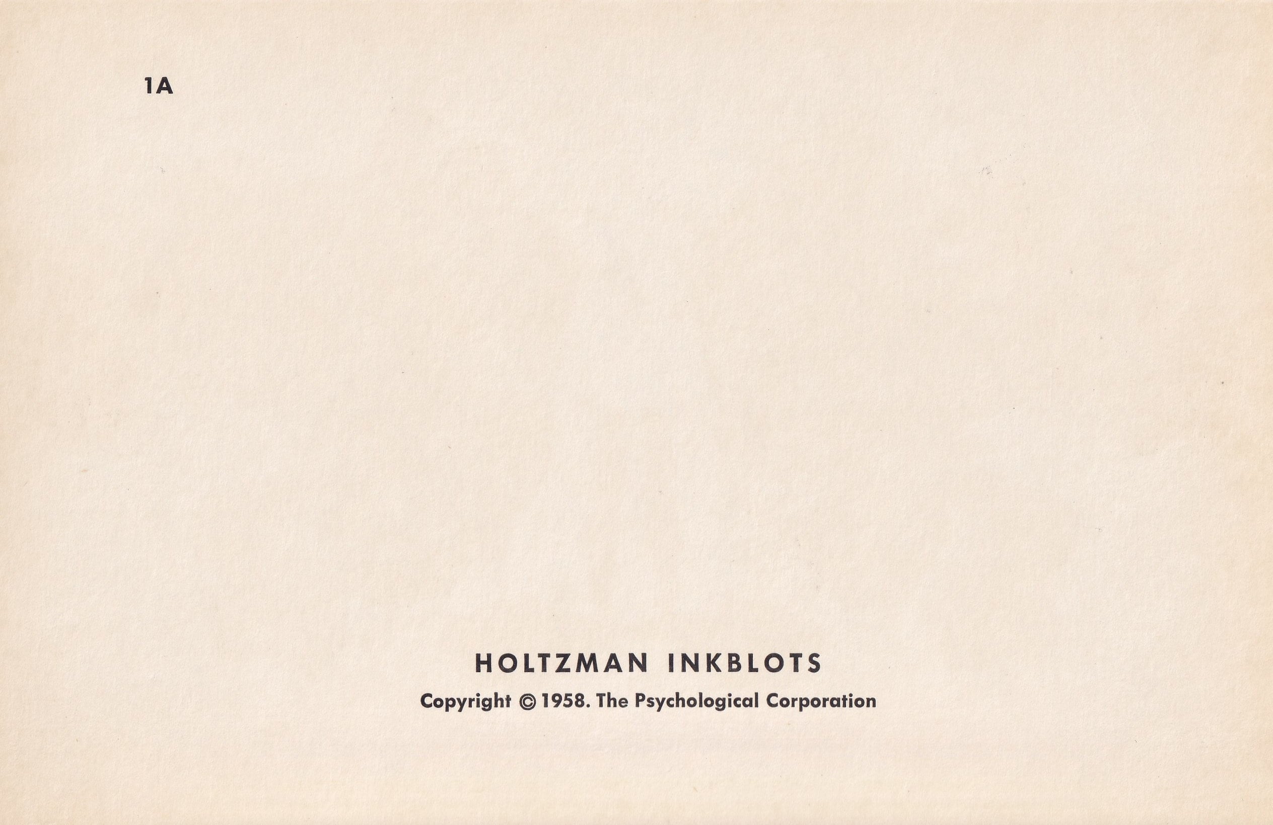 1958 HOLTZMAN INKBLOT TEST Card - Inkblot Test Print - Psychology Wall ...