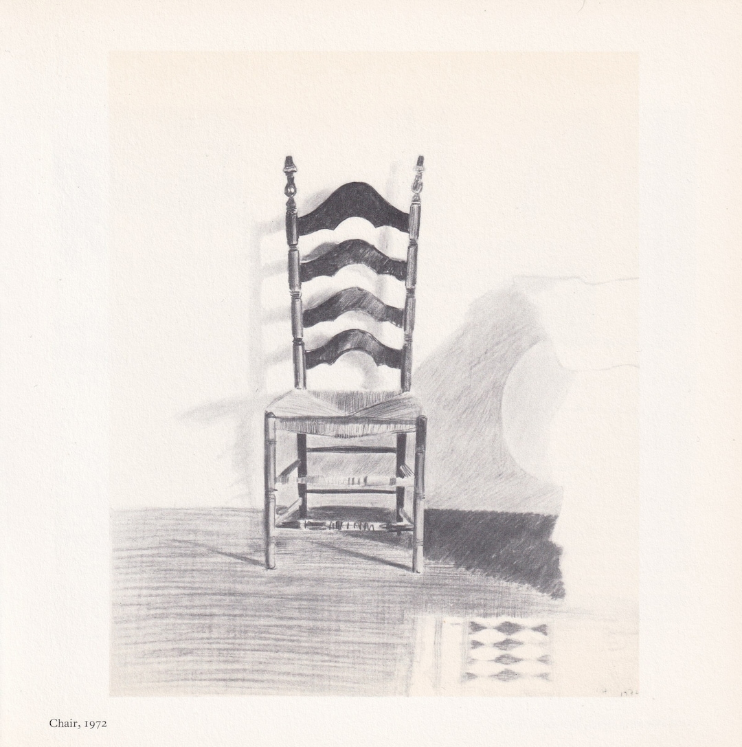 1978 DAVID HOCKNEY - "chair, 1972" Print - Hockney Art - Hockney Wall ...