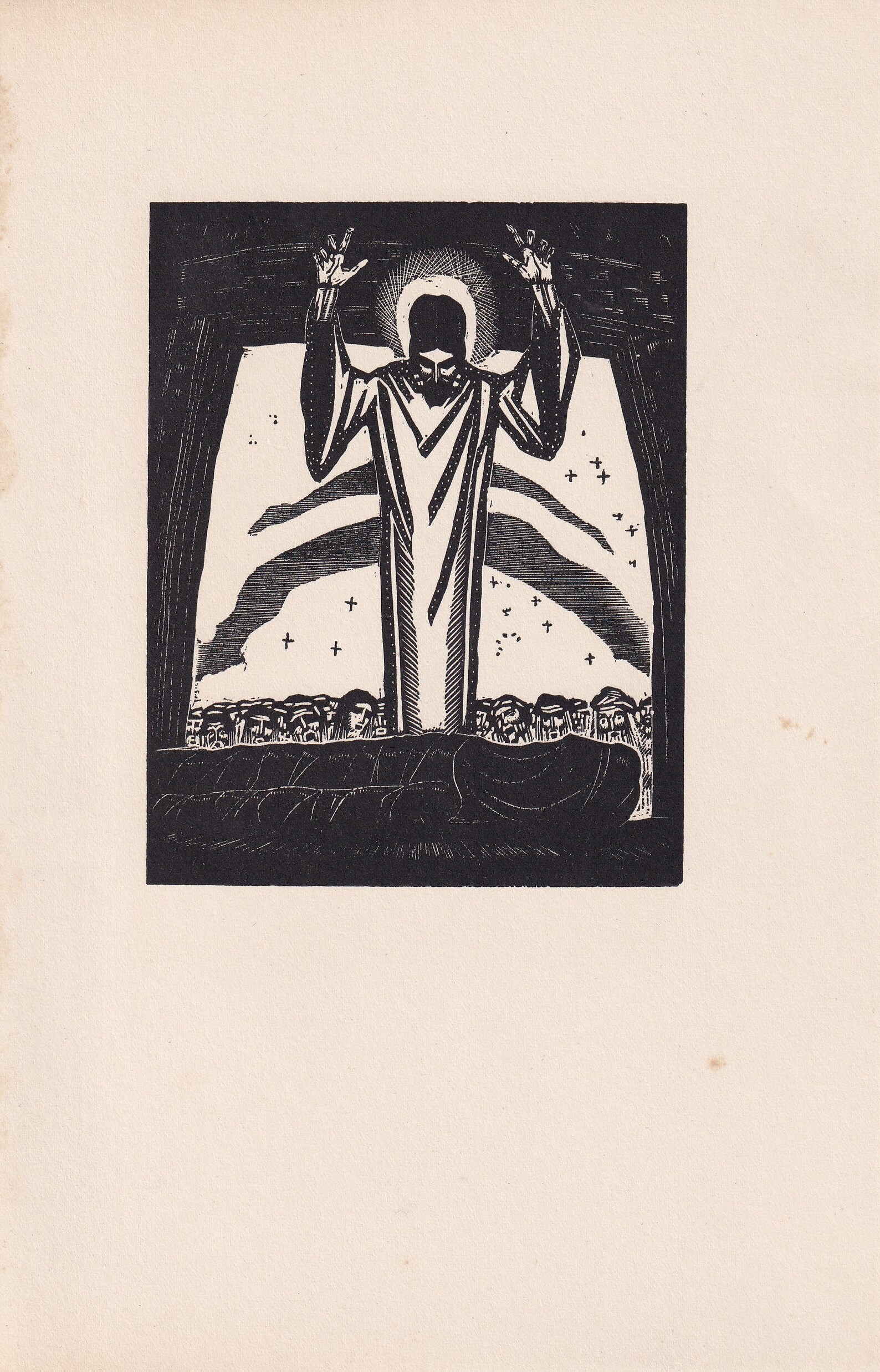 1930 JAMES REID Wood Engraving - 'jesus Raising Lazarus' - - Bible Wood ...