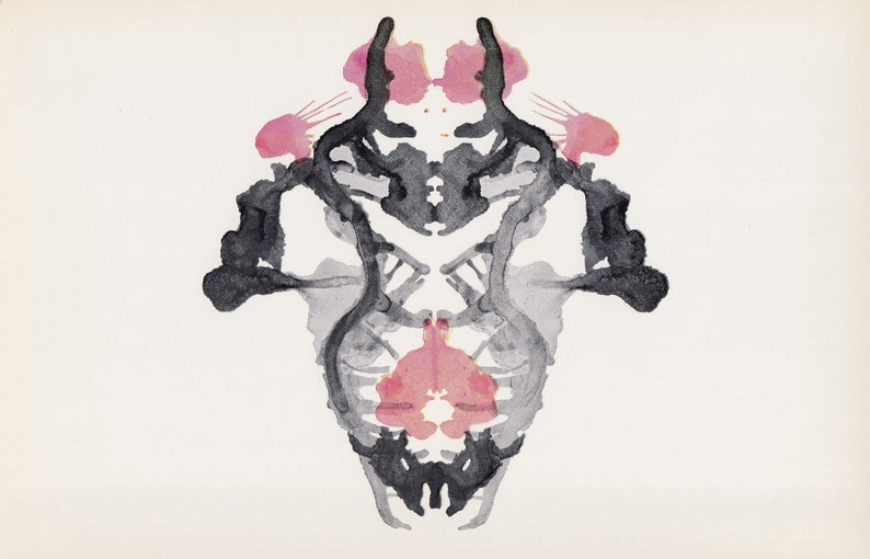 1958 HOLTZMAN INKBLOT TEST Card - Inkblot Test Print - Psychology Wall ...