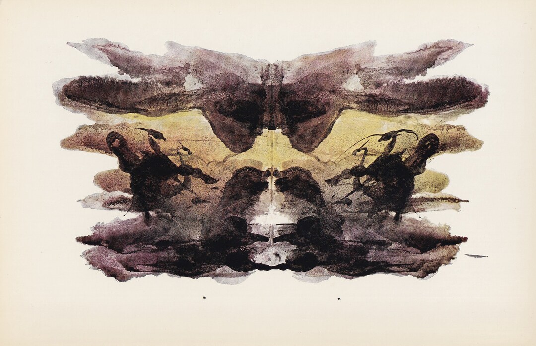 1958 HOLTZMAN INKBLOT TEST Card - Inkblot Test Print - Psychology Wall ...