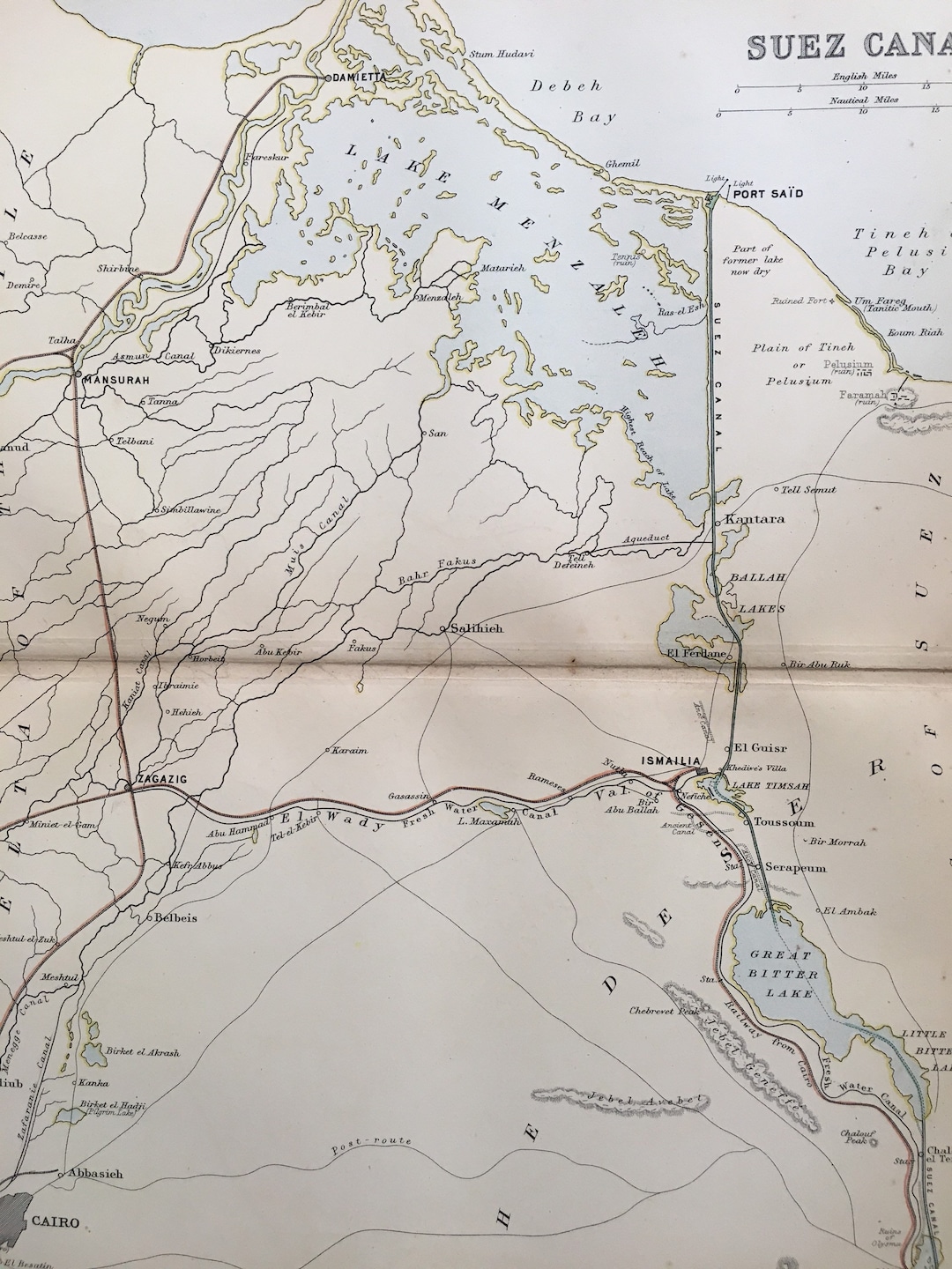 1891 SUEZ CANAL MAP - Antique Egypt Map - Egypt History, Cartography ...