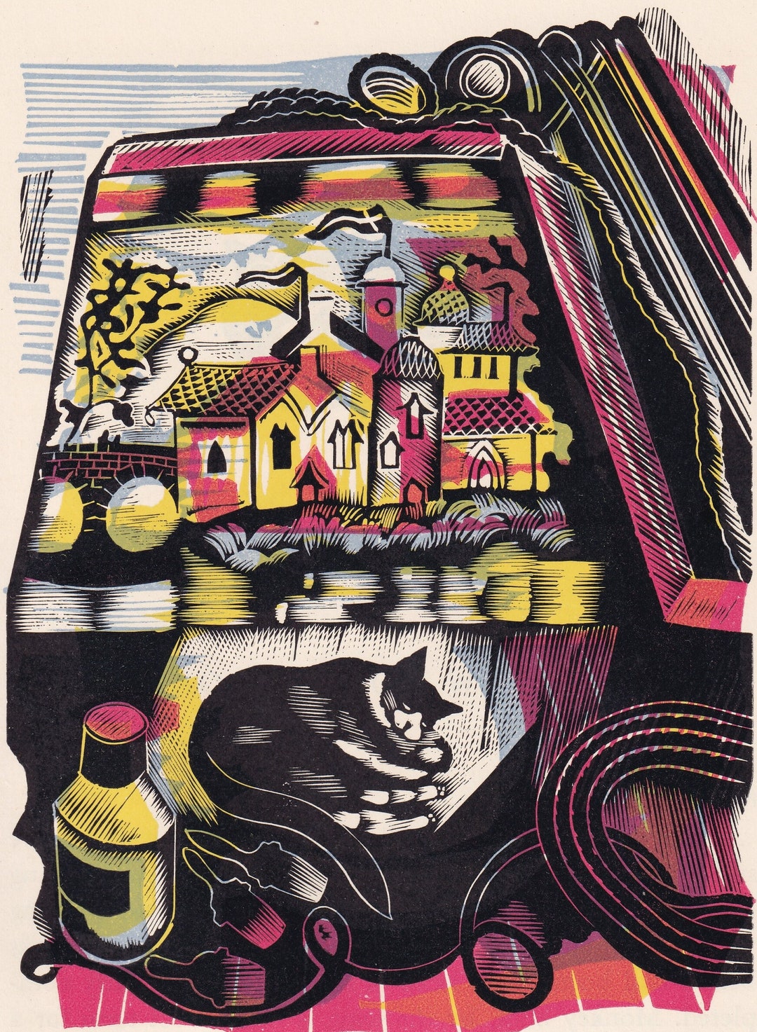 1950 JOHN O'CONNOR Wood Engraving & Linocut Print - Etsy