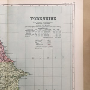 1895 Large NORTH-EAST YORKSHIRE Map - Original Antique Map - Bacon Map ...