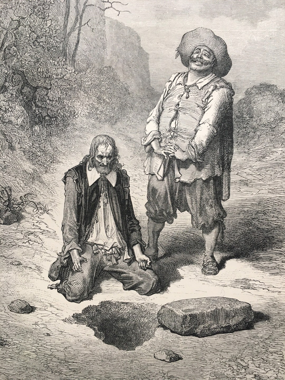 Rare! 1870 GUSTAVE DORE Print - "the Miser Who Lost His Treasure ...