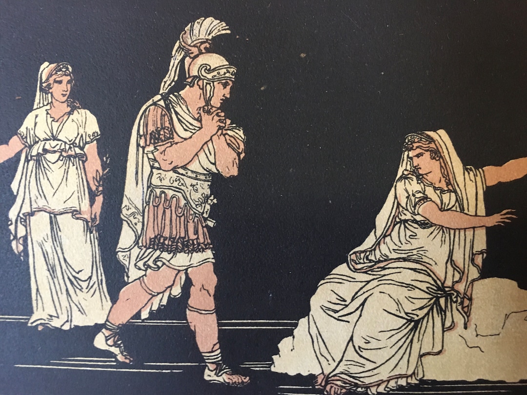 1879 AENEAS & the Shade of DIDO - Greek Myths Print - Ancient Greece ...