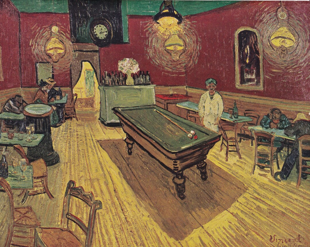 1958 VAN GOGH Print - "the Night Cafe" (1888) - - Van Gogh Wall Art ...