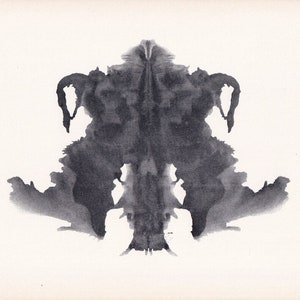 1948 RORSCHACH INKBLOT TEST Card - Inkblot Test Print - Psychology Wall ...
