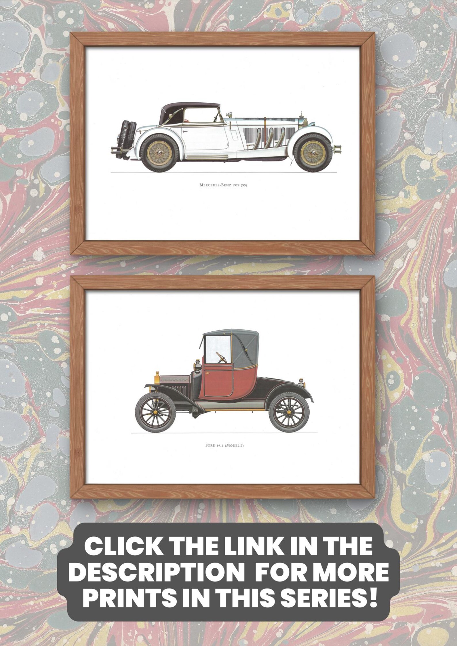 1960s LARGE CLASSIC CAR Print - Delage, 1933 - Classic Car Wall Art ...