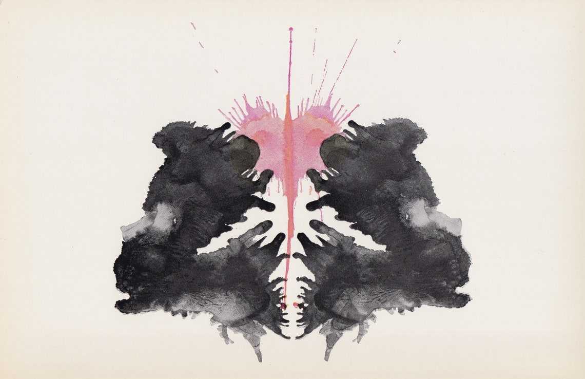 1958 HOLTZMAN INKBLOT TEST Card - Inkblot Test Print - Psychology Wall ...