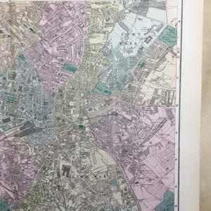 1895 Large LEEDS CITY PLAN - Original Antique Map - Bacon Map - Large ...