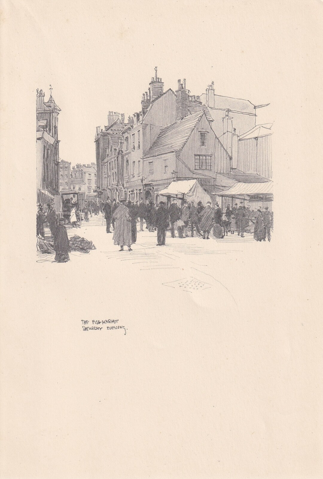 1926 CAMBRIDGE: FISH MARKET - Antique Cambridge Print - Cambridge ...