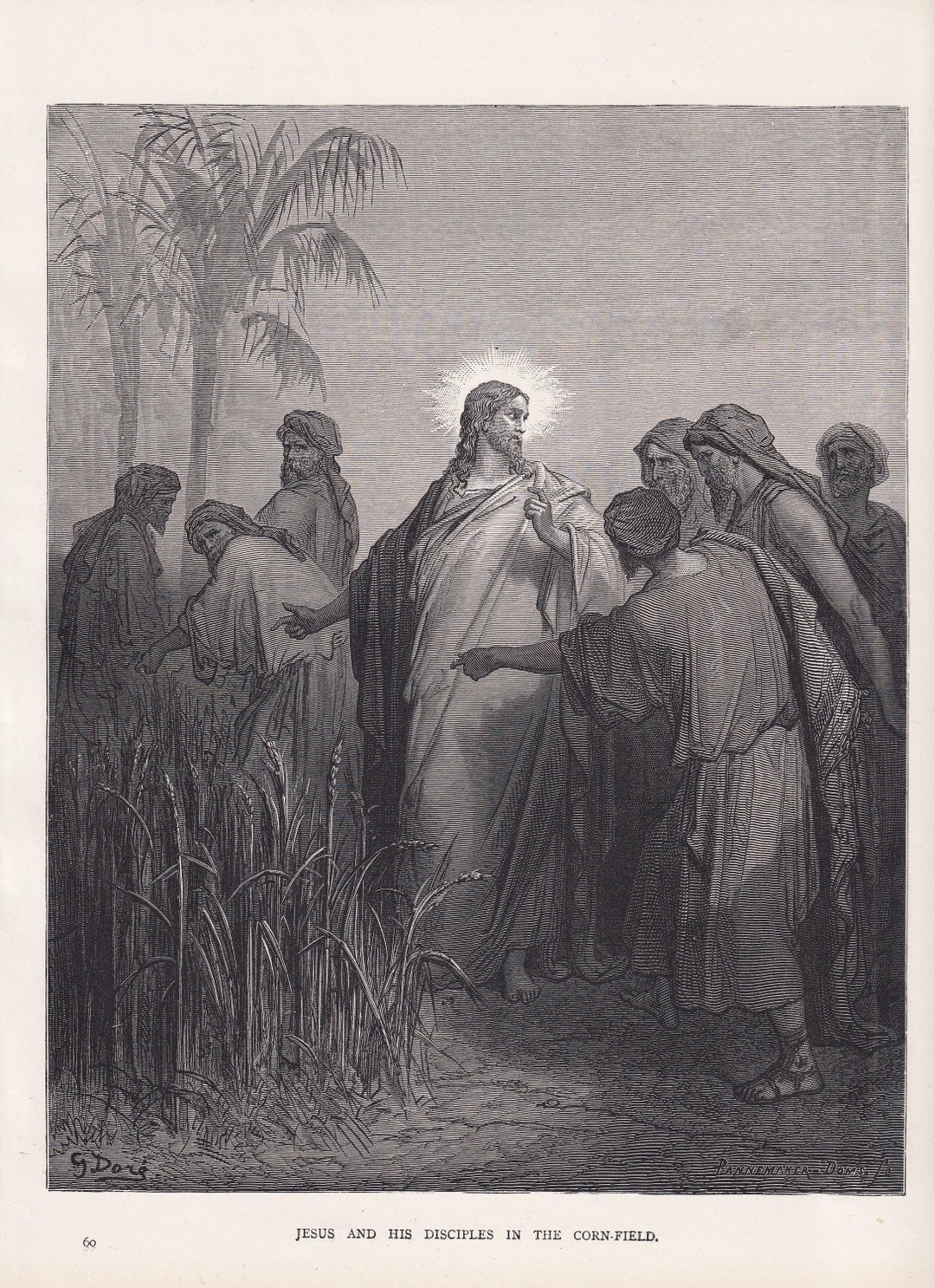 1870 GUSTAVE DORE Print - "jesus and His Disciples in the Corn Field ...