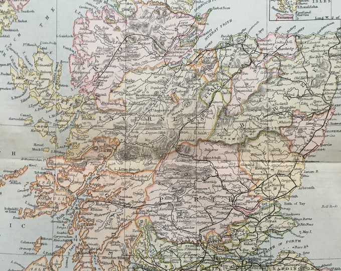 1891 SCOTLAND MAP - Antique Scottish Map - British History, Cartography ...