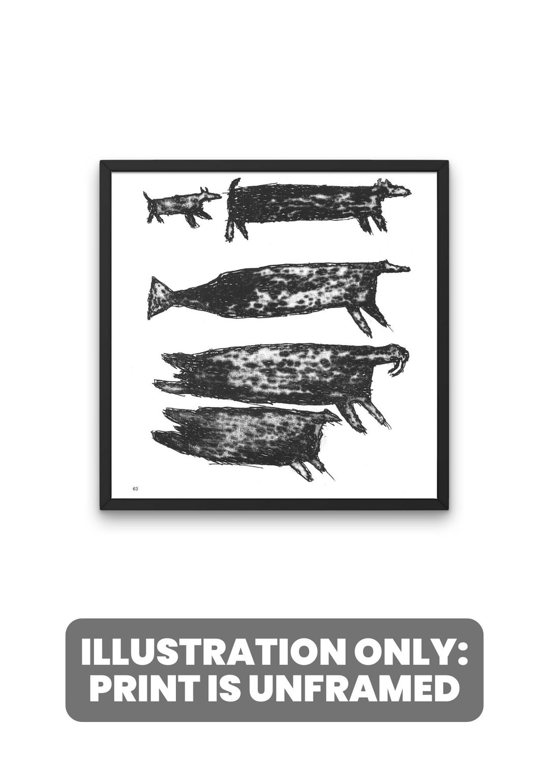 1974 INUIT ART - "walrus" - Parr - Eskimo Wall Art - Inuit Folk Art ...