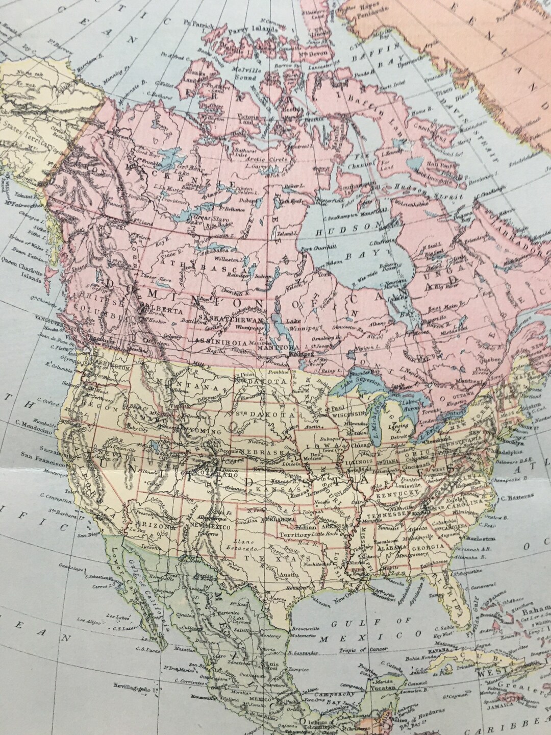 1905 NORTH AMERICA MAP - Antique Map of Americas - Cartography - Map ...