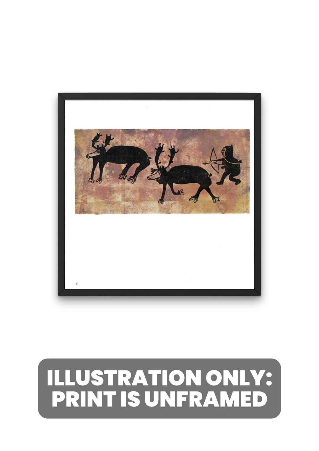 1974 INUIT ART - "summer Caribou Hunt" - Kiakshuk / Luktak - Eskimo ...