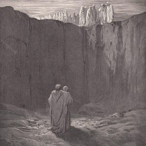 1870 GUSTAVE DORE Print - "a Troop of Spirits in Purgatory" - Dore Wall ...