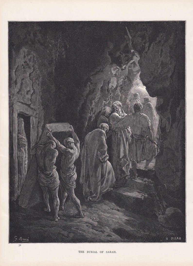 1870 GUSTAVE DORE Print - "the Burial of Sarah" - Dore Wall Art ...