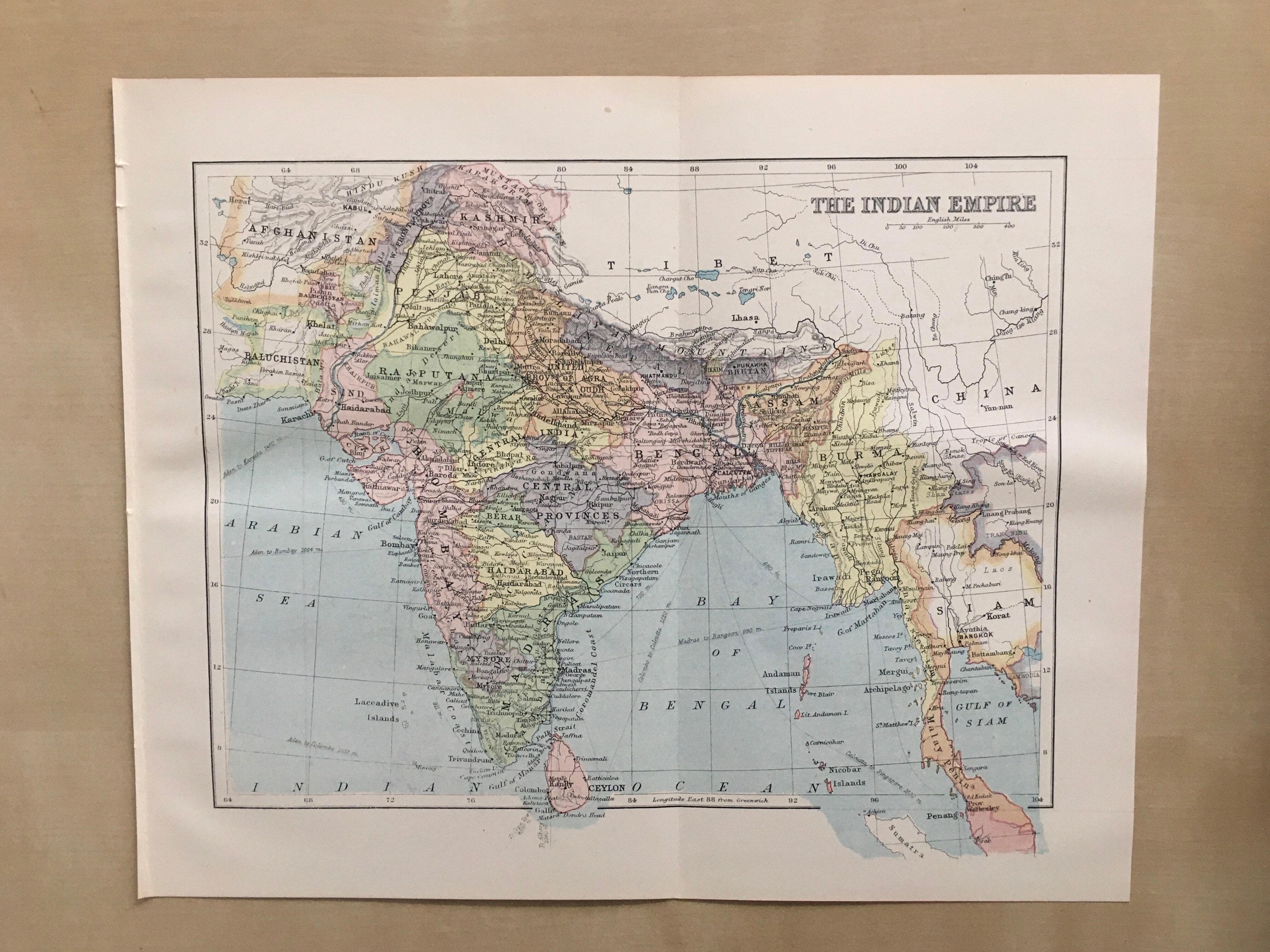 1905 INDIAN EMPIRE MAP British Empire Map Cartography - Etsy