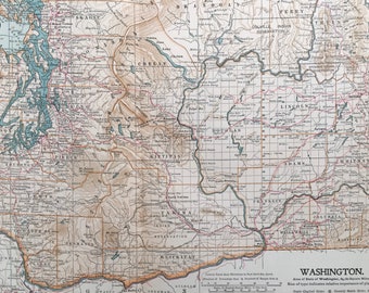 1903 Large KANSAS MAP U.S. States Map America Map American Cartography ...