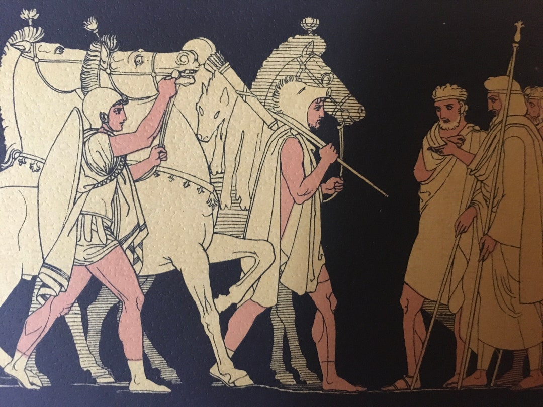 Rare 1880 DIOMED & ULYSSES Greek Myths, Homer, the Odyssey Print ...