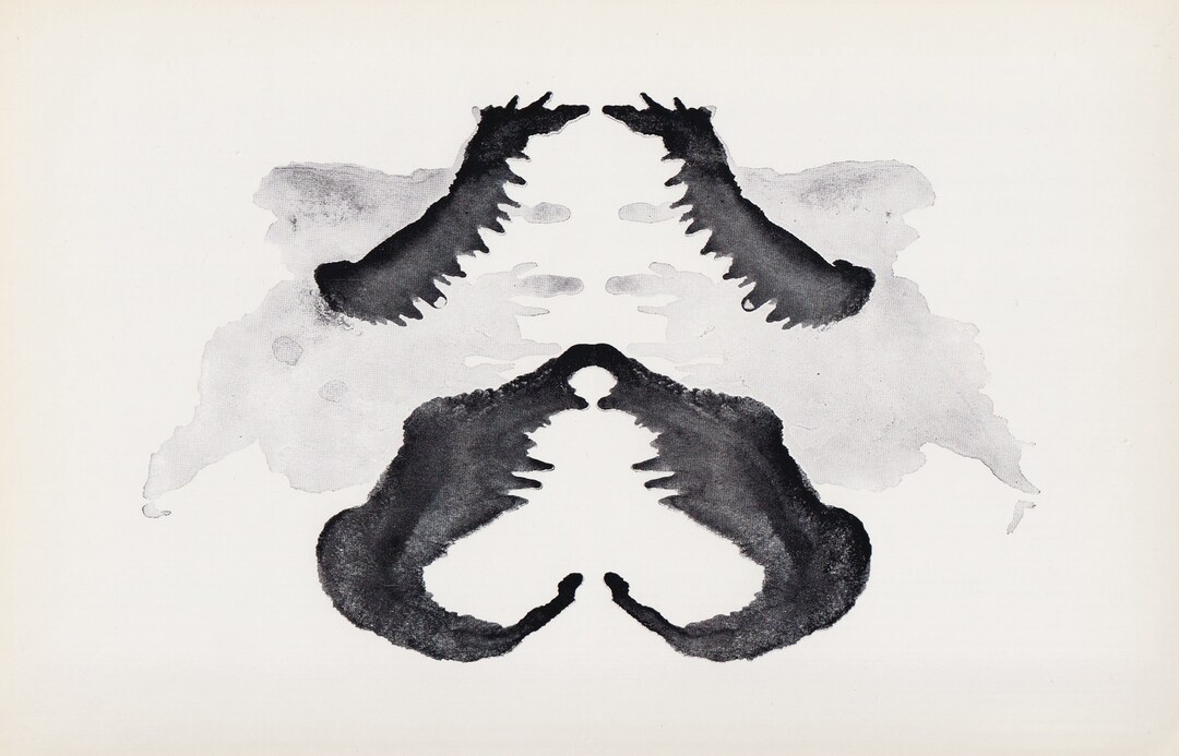 1958 HOLTZMAN INKBLOT TEST Card - Inkblot Test Print - Psychology Wall ...