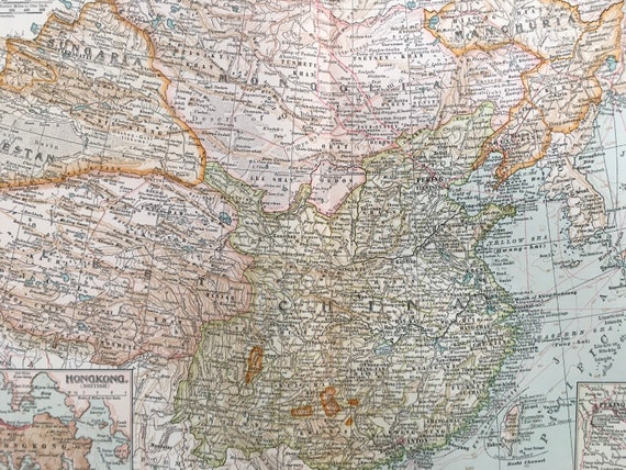 Old Map Of Chinese Empire China Dynasty Map Hi Res Stock Photography