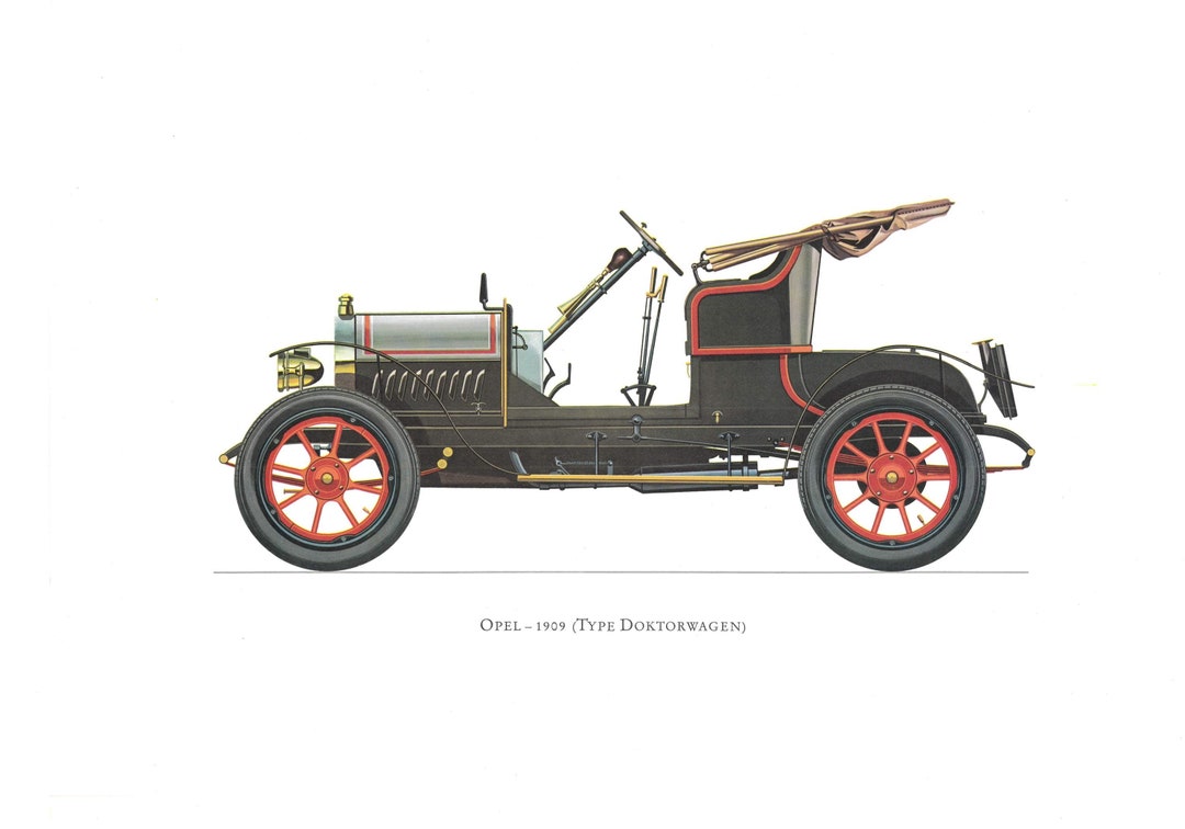 1960s LARGE CLASSIC CAR Print - Opel, 1909 - Classic Car Wall Art ...