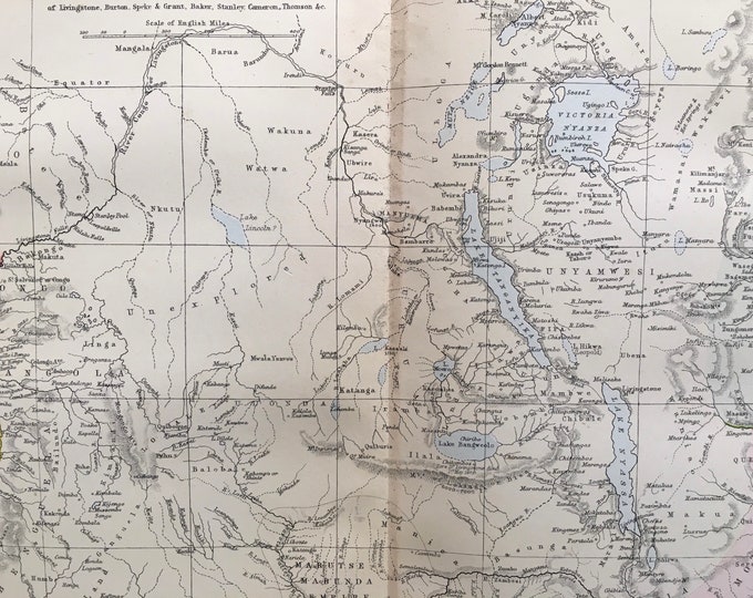 1891 CENTRAL AFRICA MAP - Antique Africa Map - Africa History ...