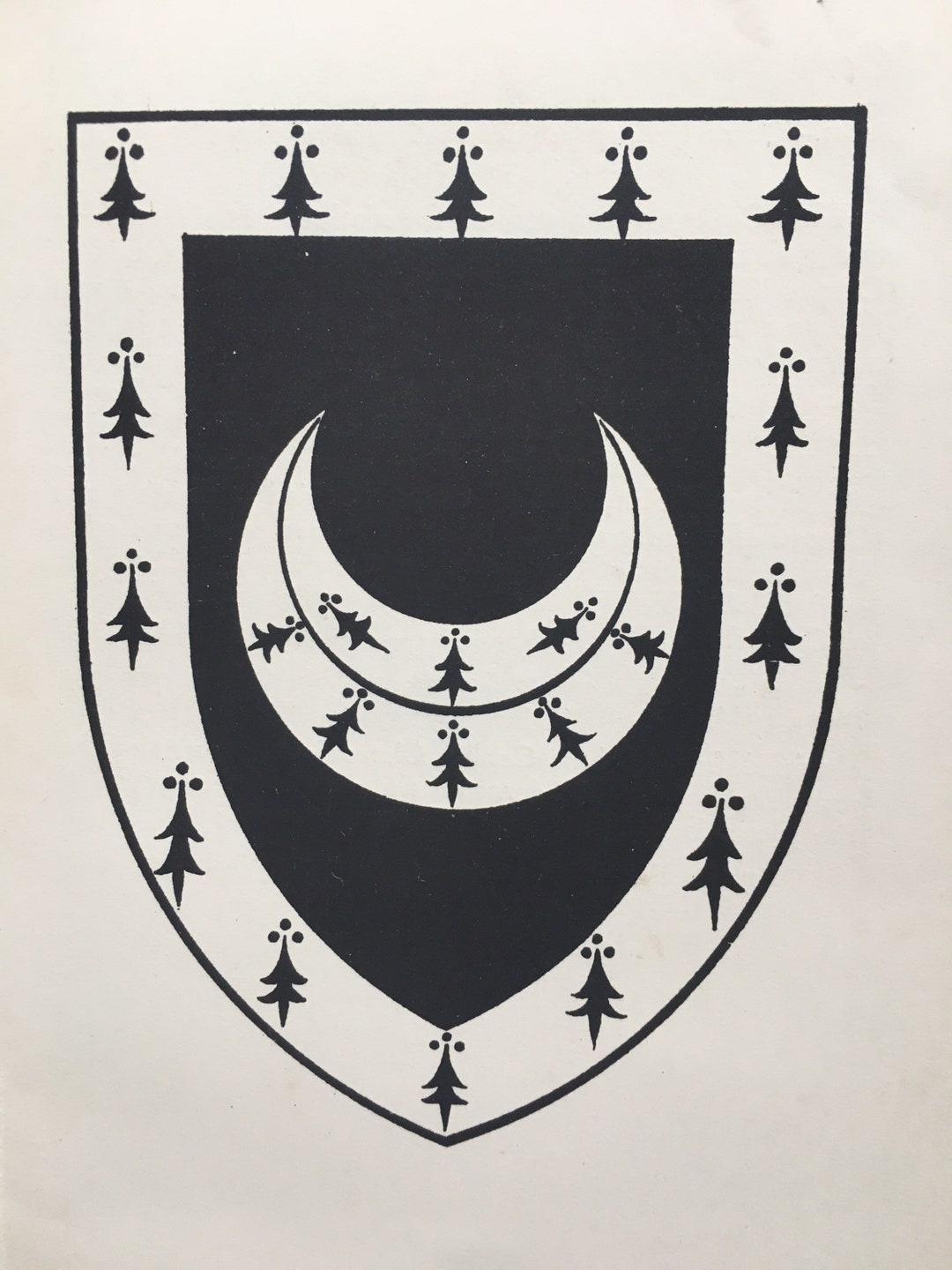 1931 CAMBRIDGE - TRINITY HALL Coat of Arms - Coat of Arms Print ...