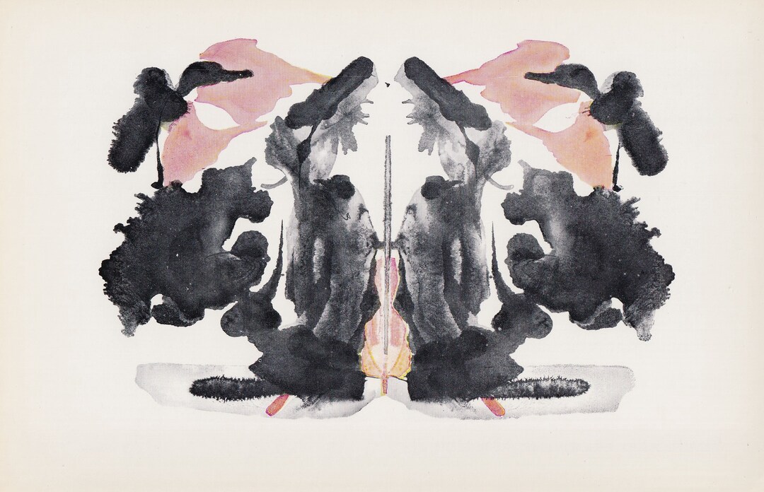 1958 HOLTZMAN INKBLOT TEST Card - Inkblot Test Print - Psychology Wall ...