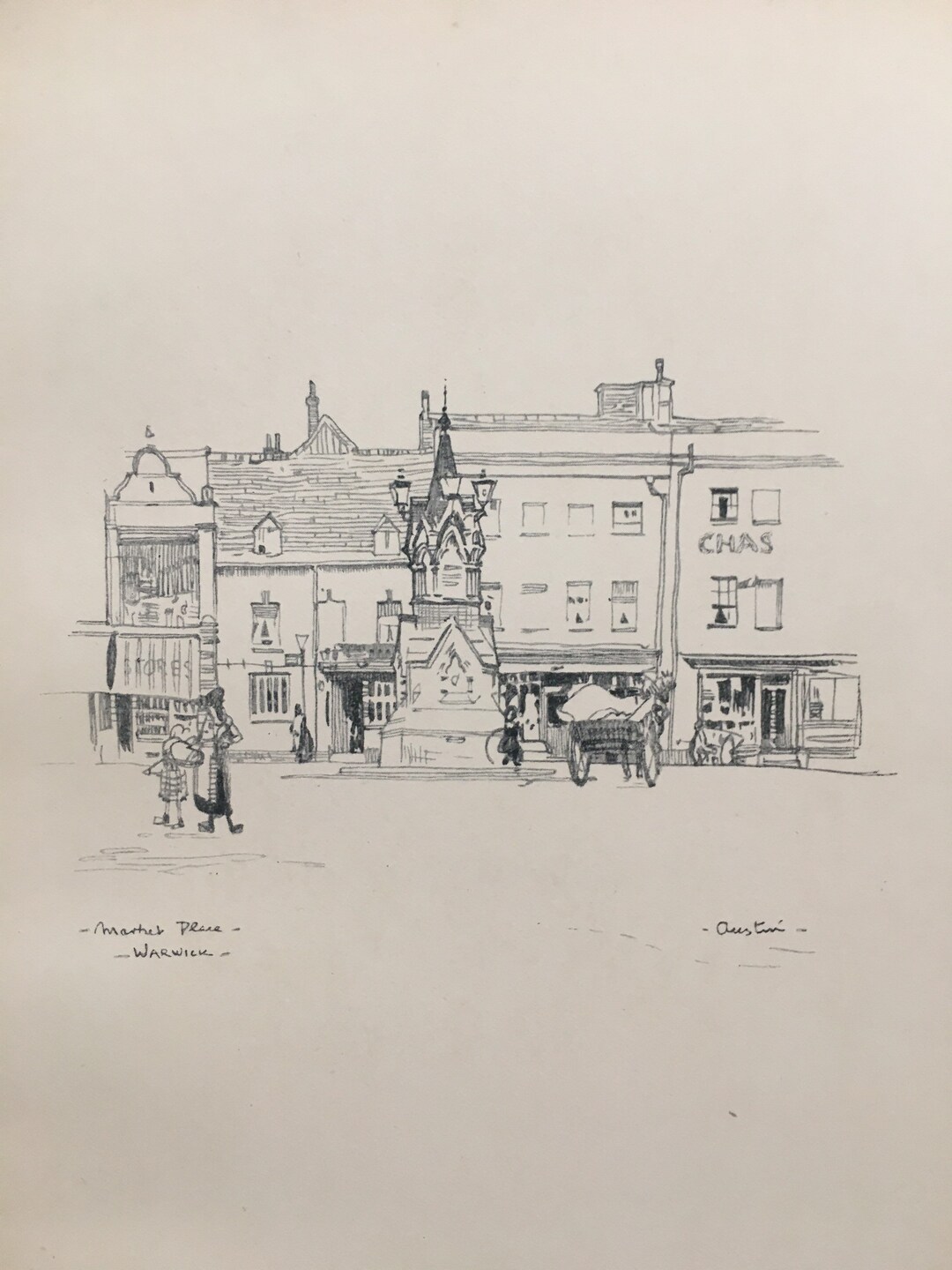 1920 WARWICK - MARKET PLACE - Antique Warwick Print - Local History ...