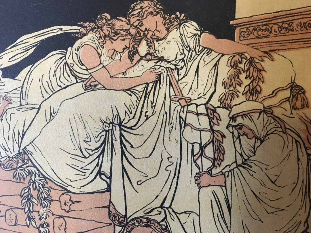 1879 DIDO on the FUNERAL PYRE - Greek Myths Print - Ancient Greece ...