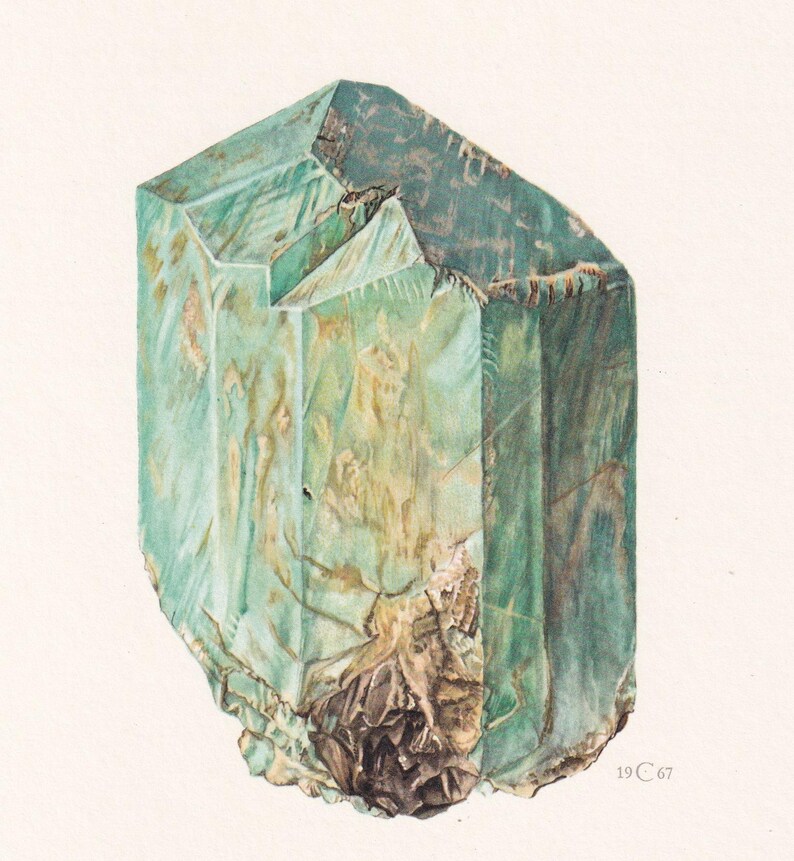 1968 FELDSPAR Print - Mineral Wall Art Gift - Mineralogy Decor ...
