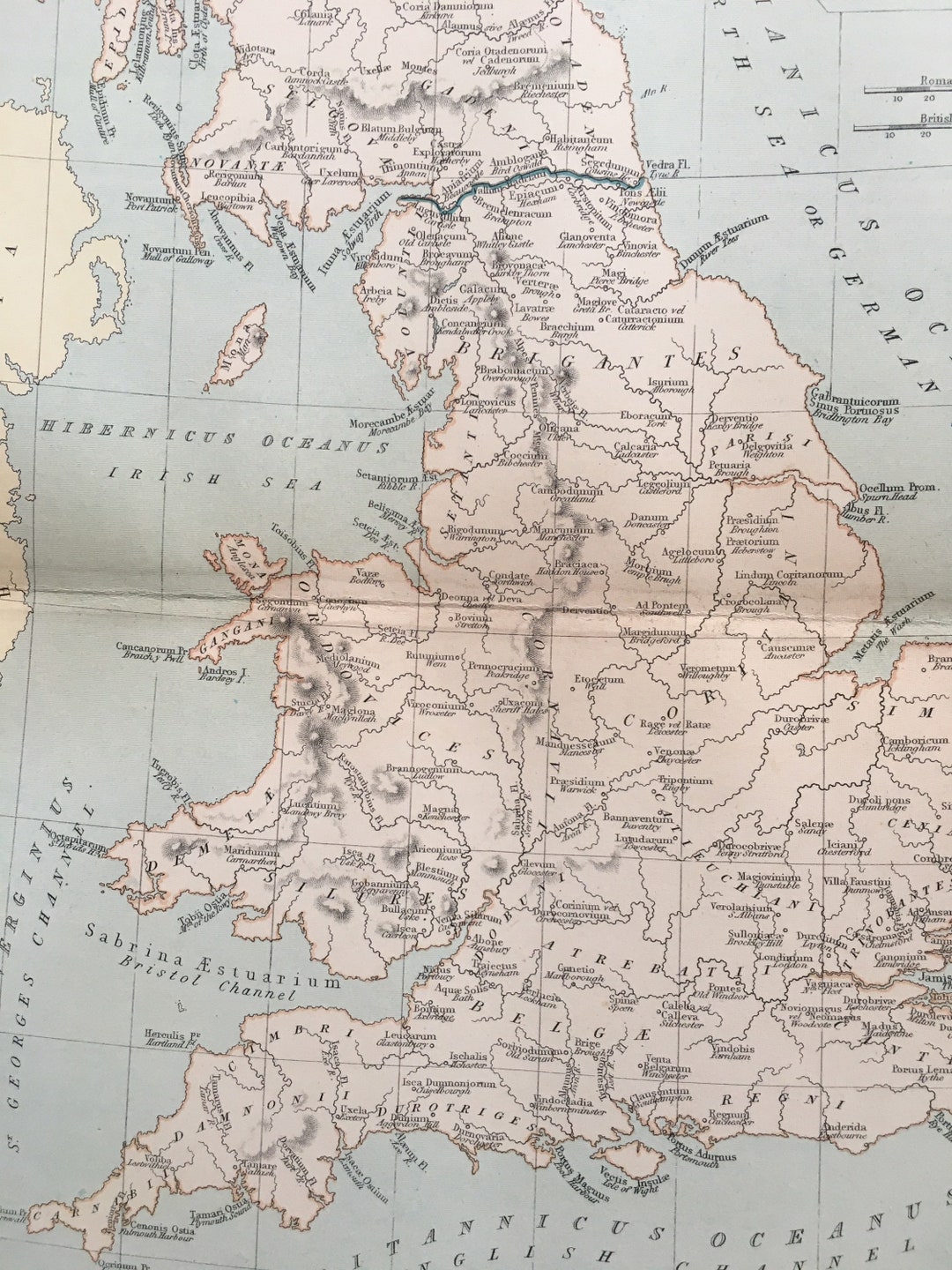 1891 ROMAN MAP of BRITAIN - Ancient Britain Map - British History ...