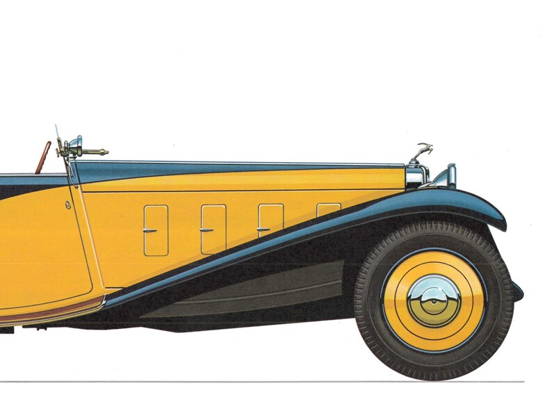 1960s LARGE CLASSIC CAR Print - Delage, 1933 - Classic Car Wall Art ...