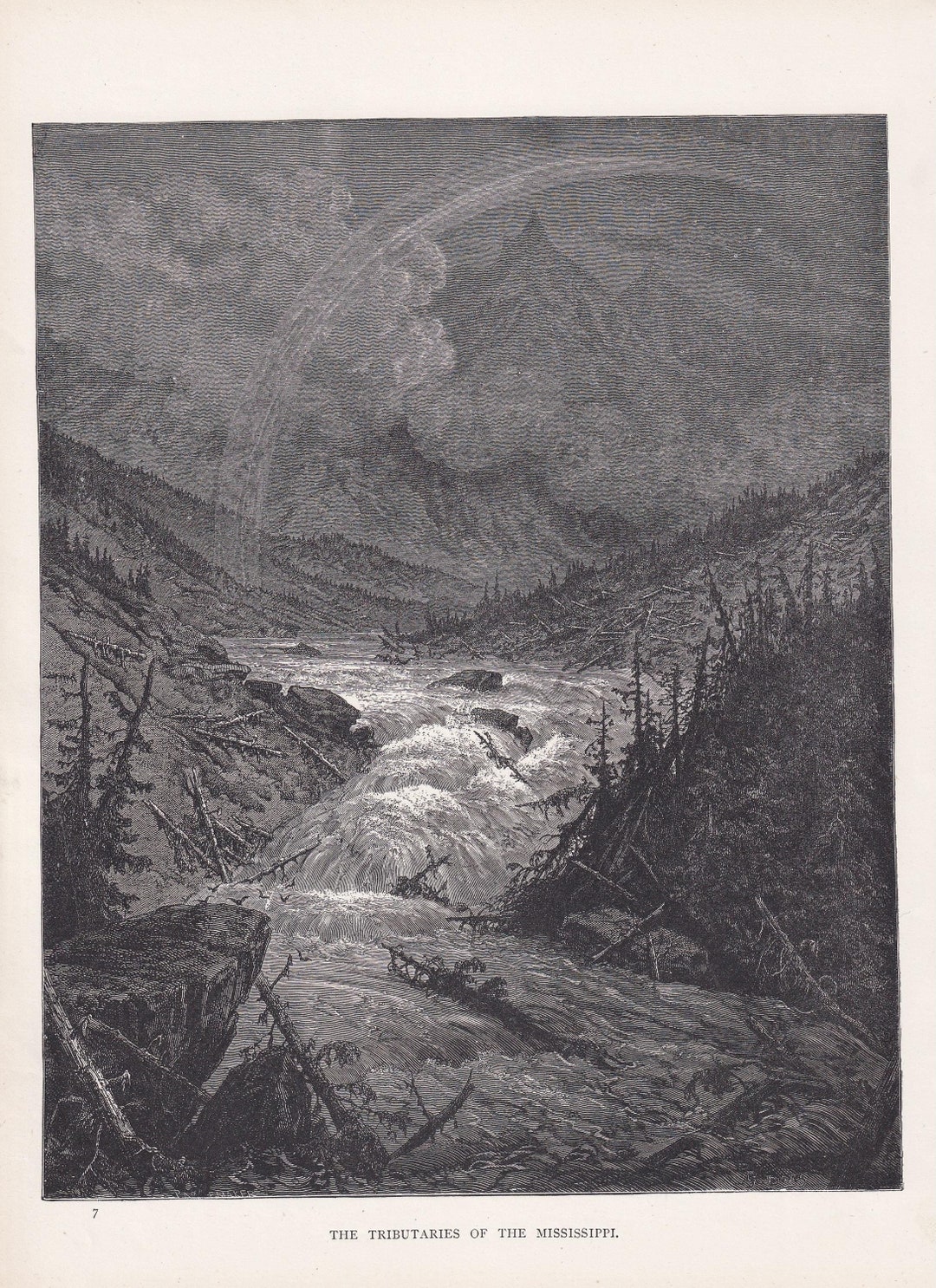 1870 GUSTAVE DORE Print - "the Tributaries of the Mississippi" - Dore ...