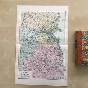 1895 ENVIRONS of DUBLIN - Original Antique Map - Cartography, Bacon Map ...