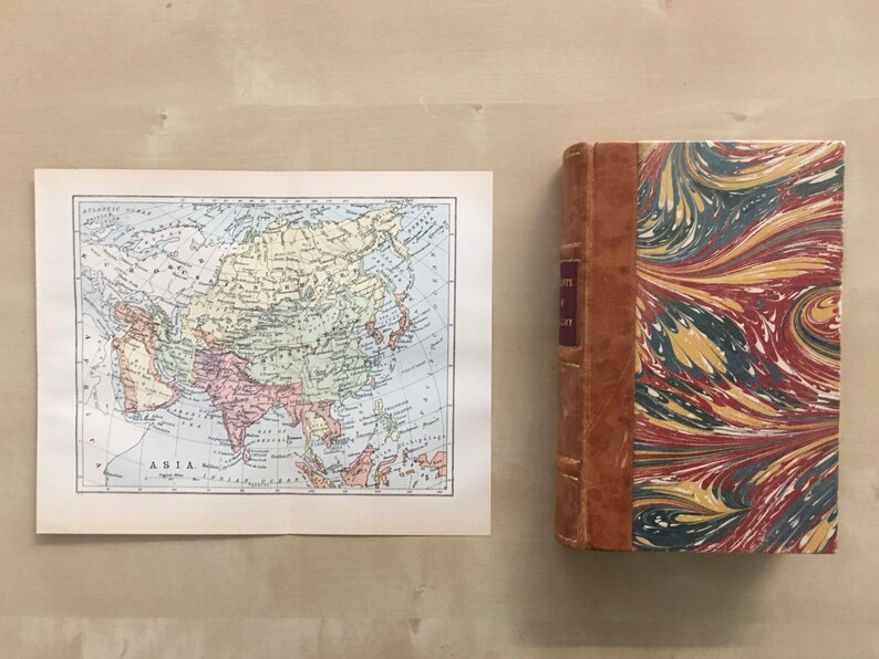 1905 ASIA MAP Antique Map of India China Cartography - Etsy