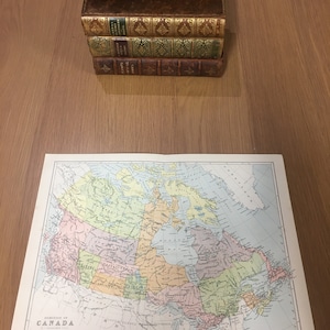 1890 CANADA MAP - Bartholomew Map - Antique Map of Canada - Original ...