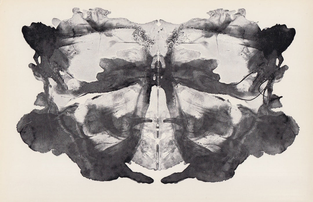 1958 HOLTZMAN INKBLOT TEST Card Inkblot Test Print Psychology Wall Art ...