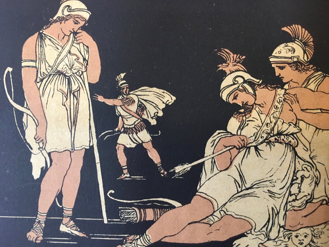 1879 DEATH OF CAMILLA Greek Myths Print Ancient Greece Mythology, Greek ...