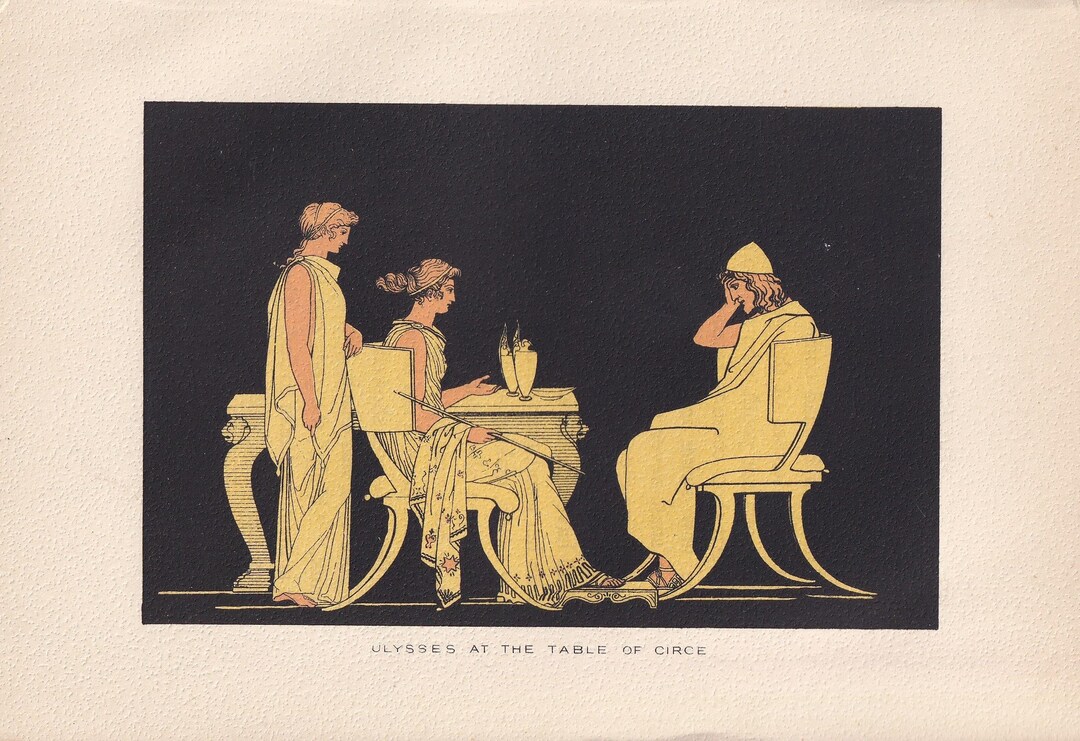1880 ULYSSES & CIRCE Print - Greek Myths, Homer, the Odyssey Print ...