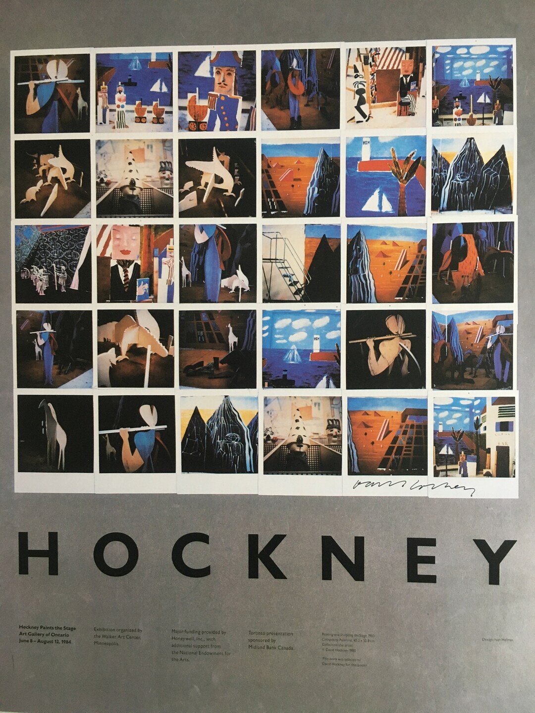 1987 DAVID HOCKNEY Print - Gallery of Ontario 1984, Exhibition Poster ...